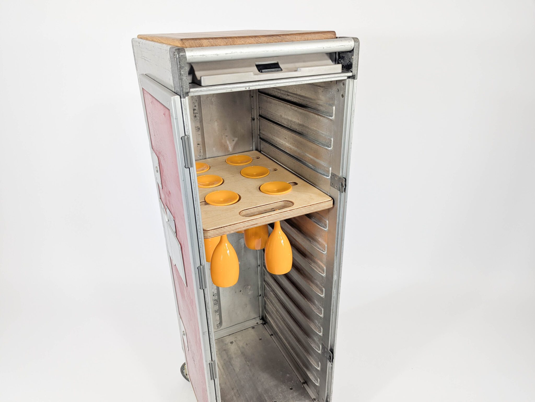 Champagne Glass Trolley Insert: Six Flutes Included